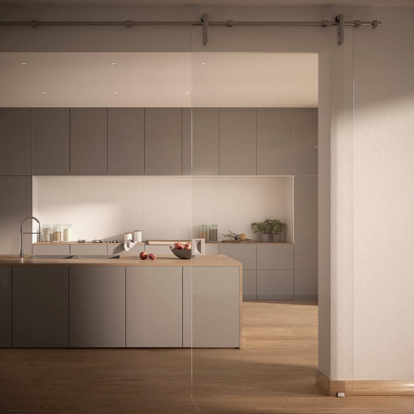 LUCENTI VISUAL NEUTRAL Glass internal sliding door By DIERRE