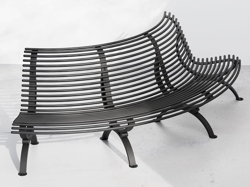 CLEMATIS Classic style Curved metal Bench with back By DIMCAR