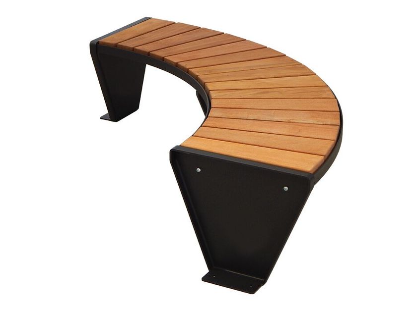 ROUND Banco curvo de acero galvanizado con respaldo By DIMCAR