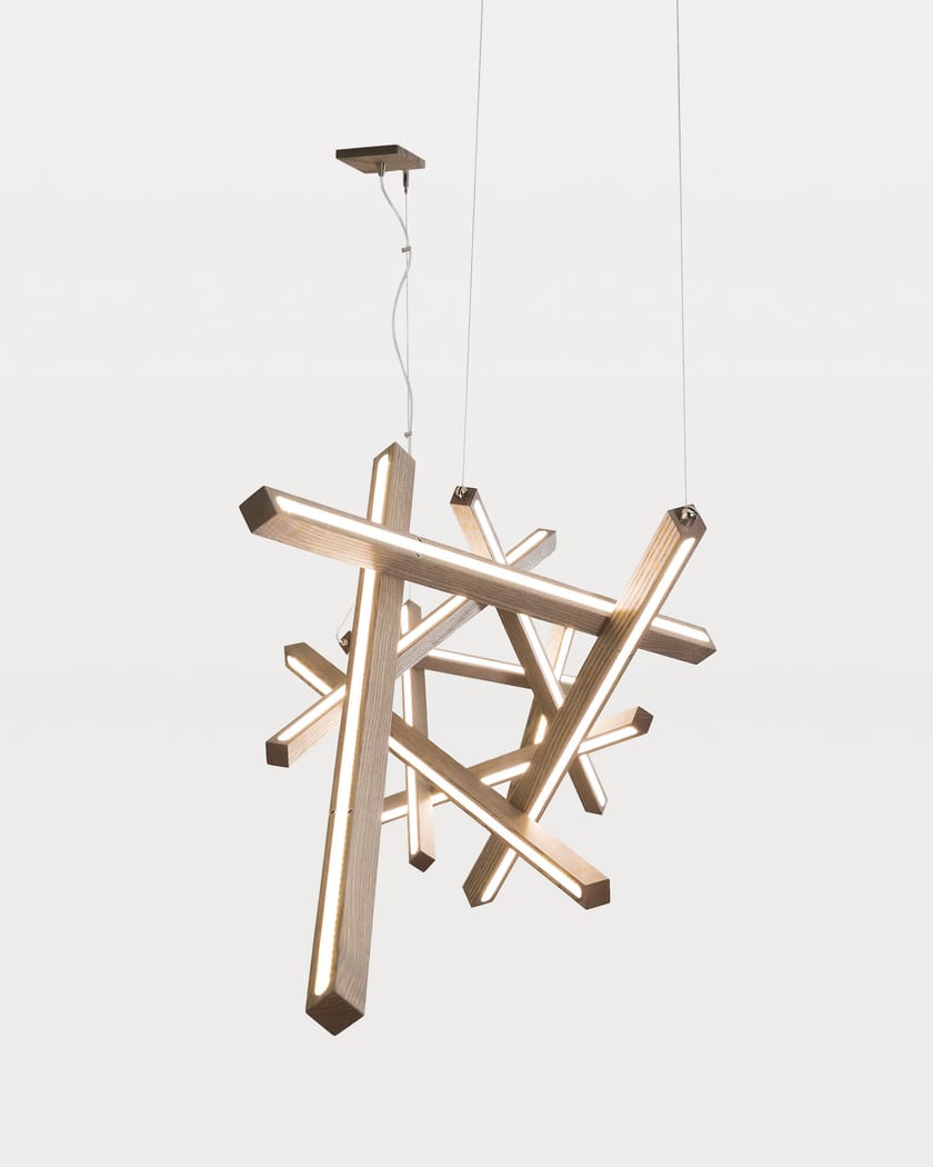 LED wooden pendant lamp DNA By NEXT LEVEL DESIGN STUDIO