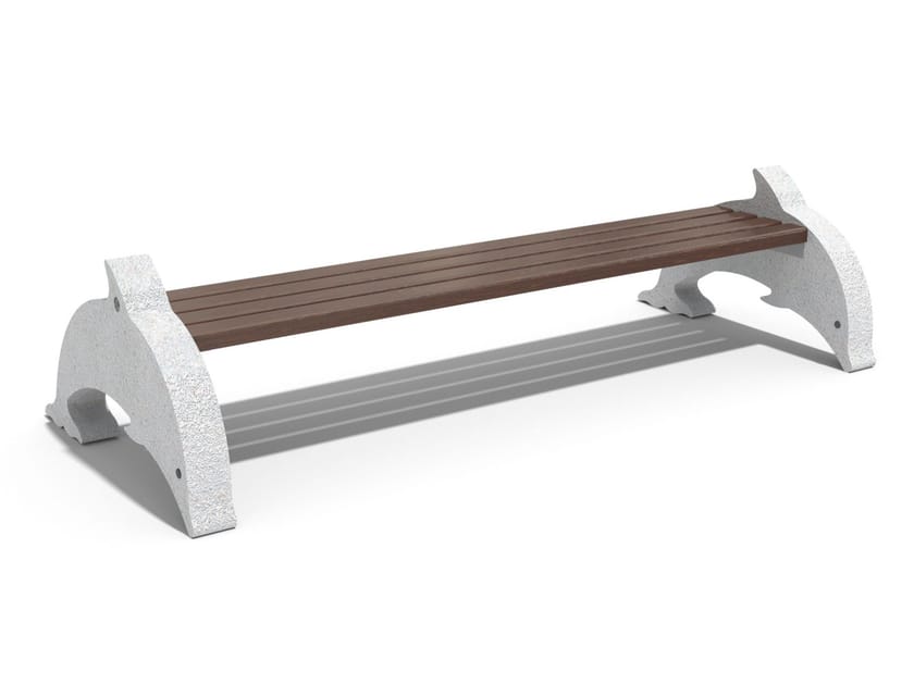 DOLPHIN Lacquered backless concrete Bench By ENCHO ENCHEV - ETE