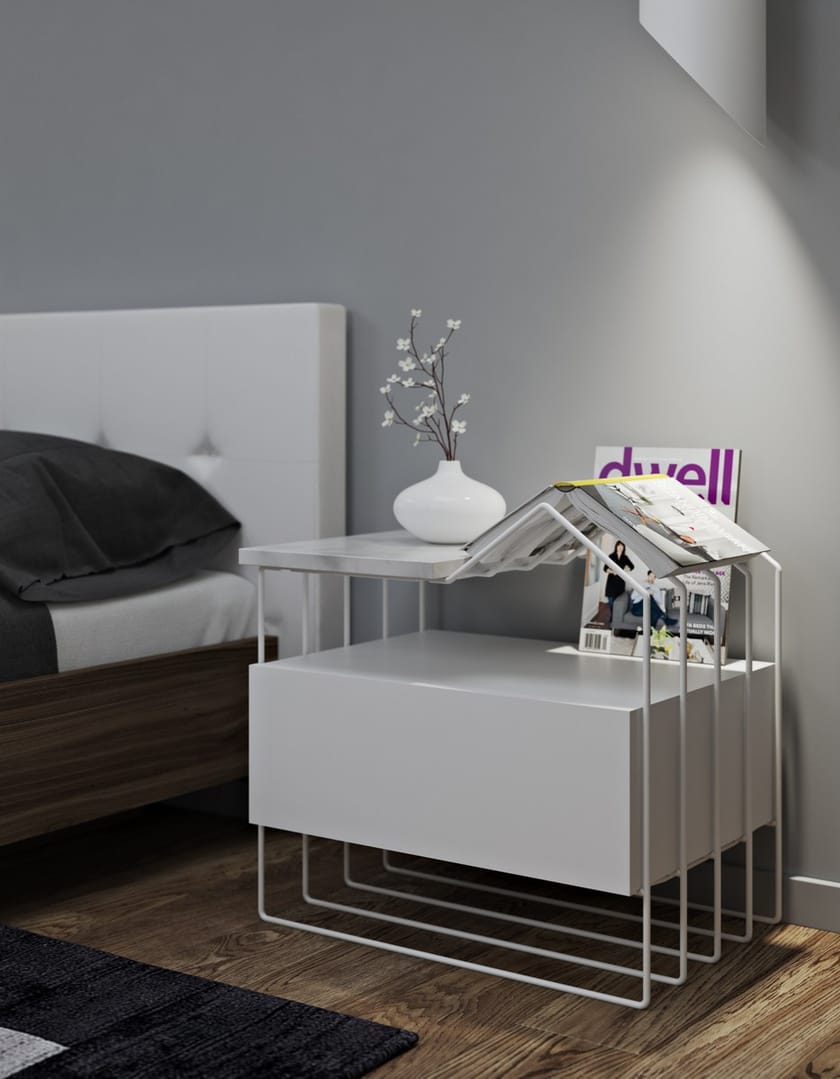Rectangular bedside table DOMI By TemaHome design Nádia Soares, Mariana ...
