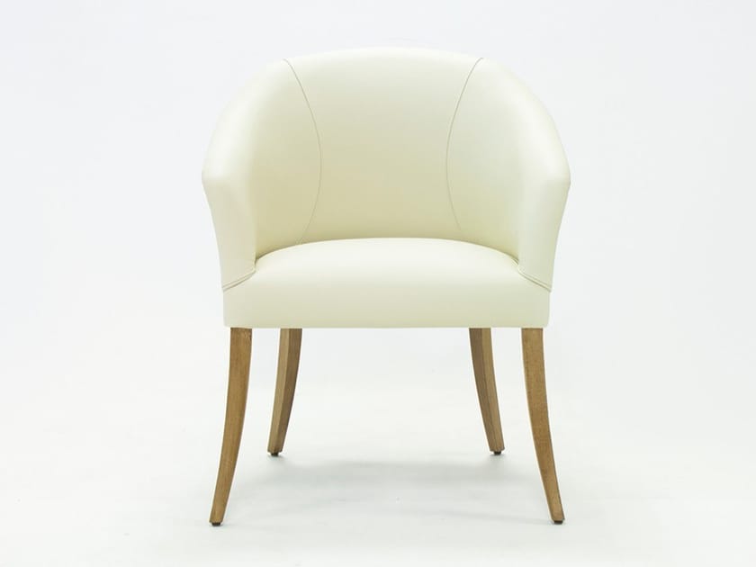 Upholstered leather chair with armrests DOR ORIGINS By Crearte Collections