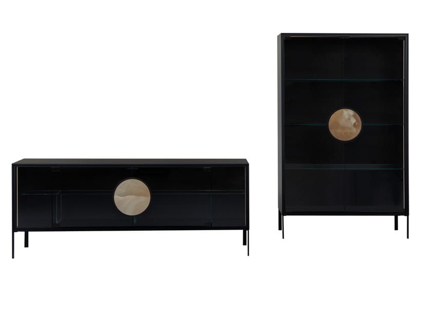 DOT Glass sideboard with doors By Tonin Casa | design M. Mottin/E. Barbieri