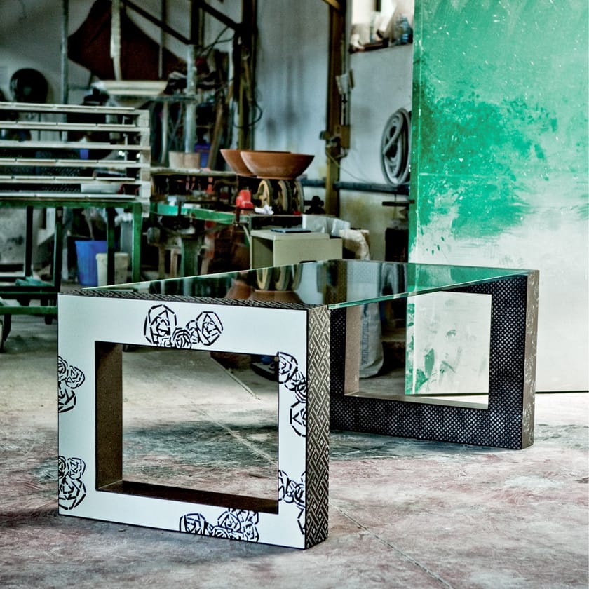 Lava stone table DOUBLE FACE By Made a Mano design Ilenia Indaco