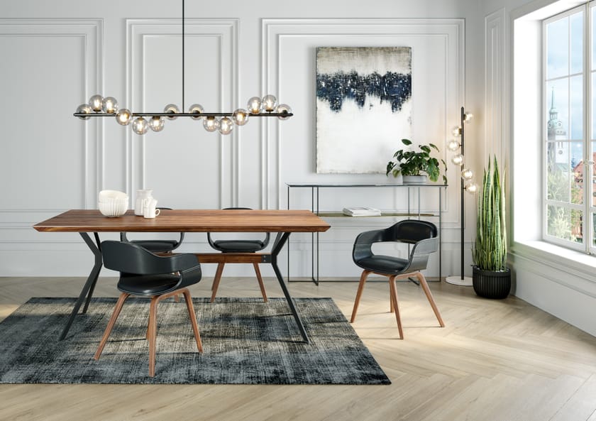 DOWNTOWN Rectangular walnut table By KARE Design