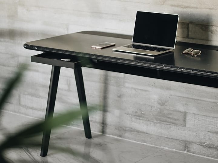 DRAFT DESK NERO MARQUINA Rectangular marble writing desk By Maami Home ...