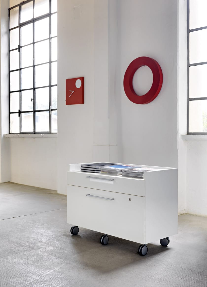 Metal office drawer unit with castors with lock DRAWERS By Sinetica