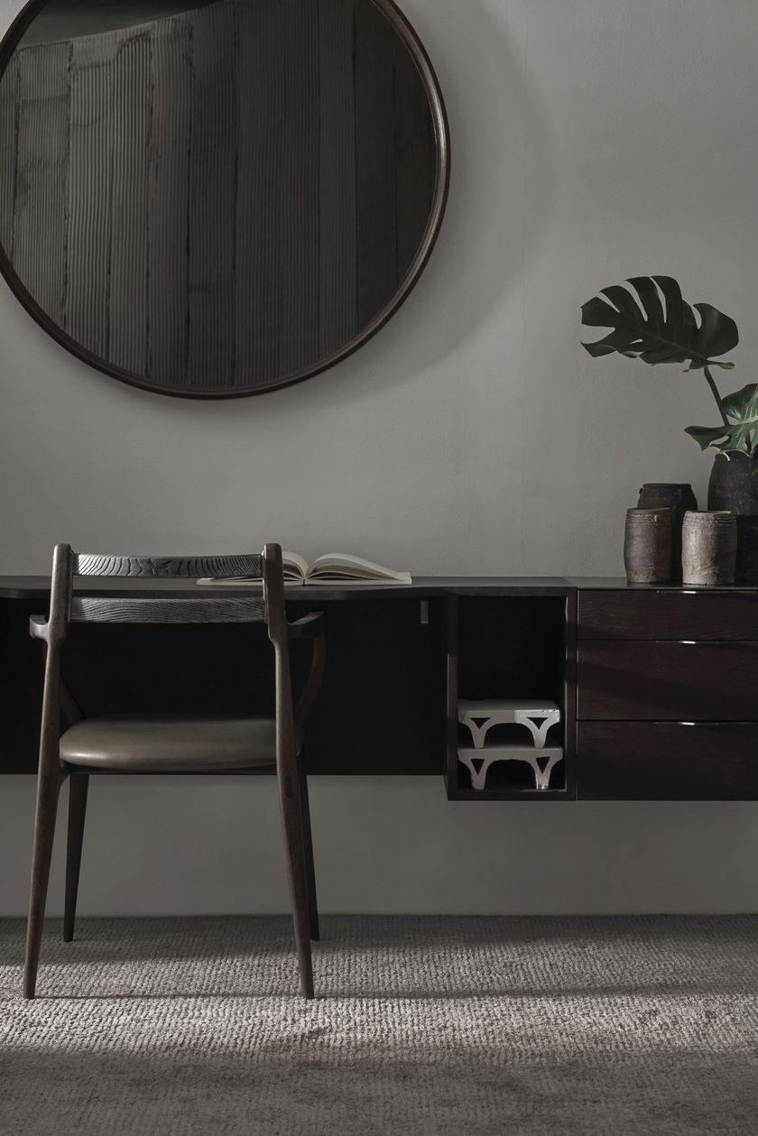 DRIFT Horizontal oak wall cabinet with drawers By District Eight