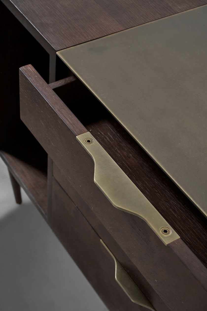 DRIFT Horizontal oak wall cabinet with drawers By District Eight