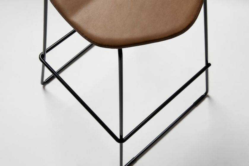 DUET | Low stool Sled base low stool with footrest By Ross Gardam
