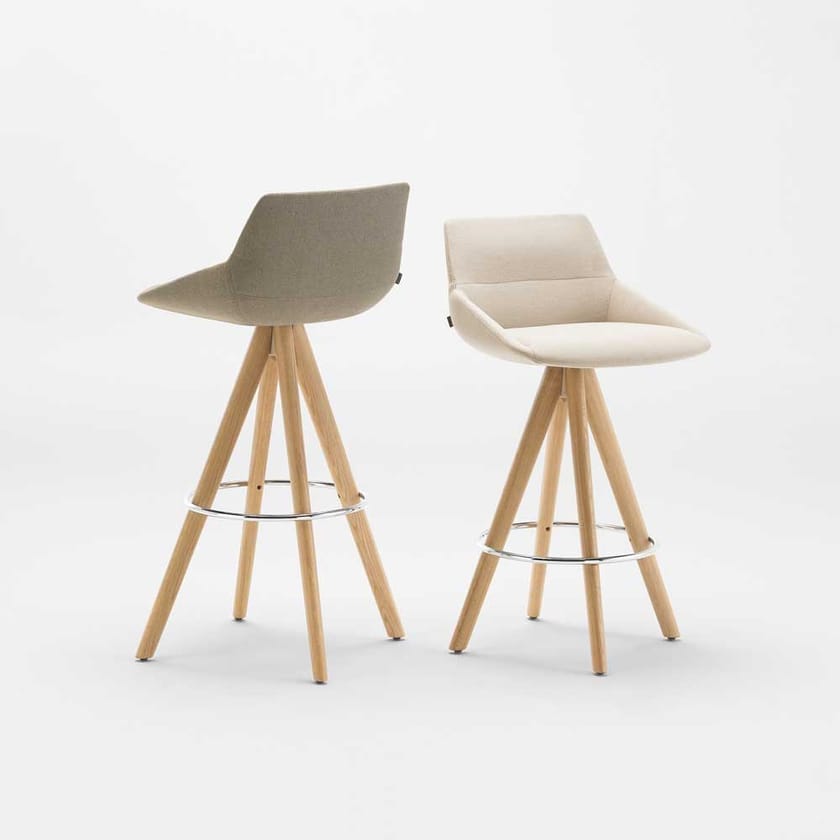 DUNAS XS Swivel trestle-based fabric stool By INCLASS | design ...