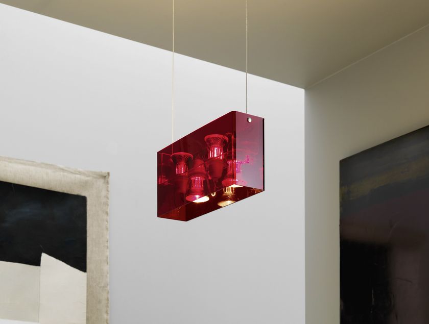 Methacrylate pendant lamp DUPLEX By FontanaArte design Carlo Tamborini
