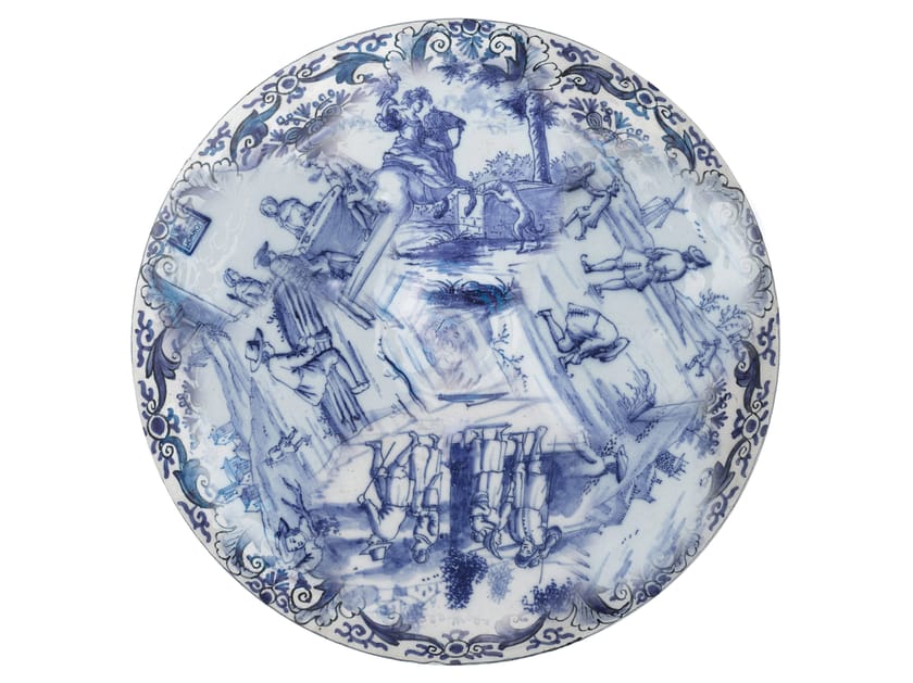 Round velour fabric rug DUTCH SEASONS By JOKJOR design Olav van Lede