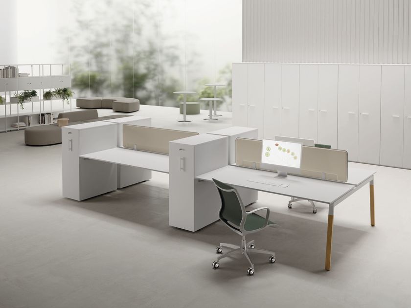 DV802 Mesa de escritório modular em melamina e metal By DVO | design ...