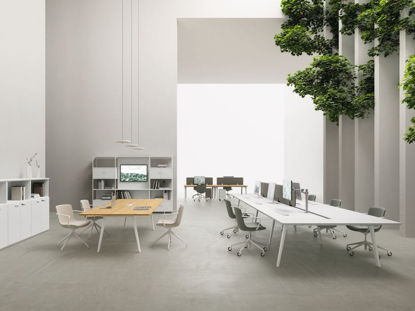 E-PLACE | Multiple office desk Sectional melamine and metal office desk ...