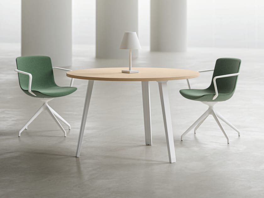 E-PLACE Round melamine and metal meeting table By DVO | design Studio ...
