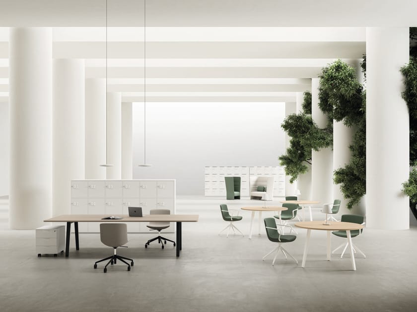 E-PLACE Round melamine and metal meeting table By DVO | design Studio ...