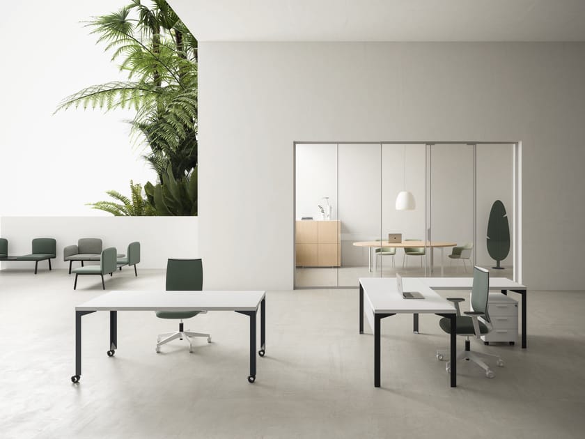 ENNA Round melamine and plate meeting table By DVO | design Antonio Morello