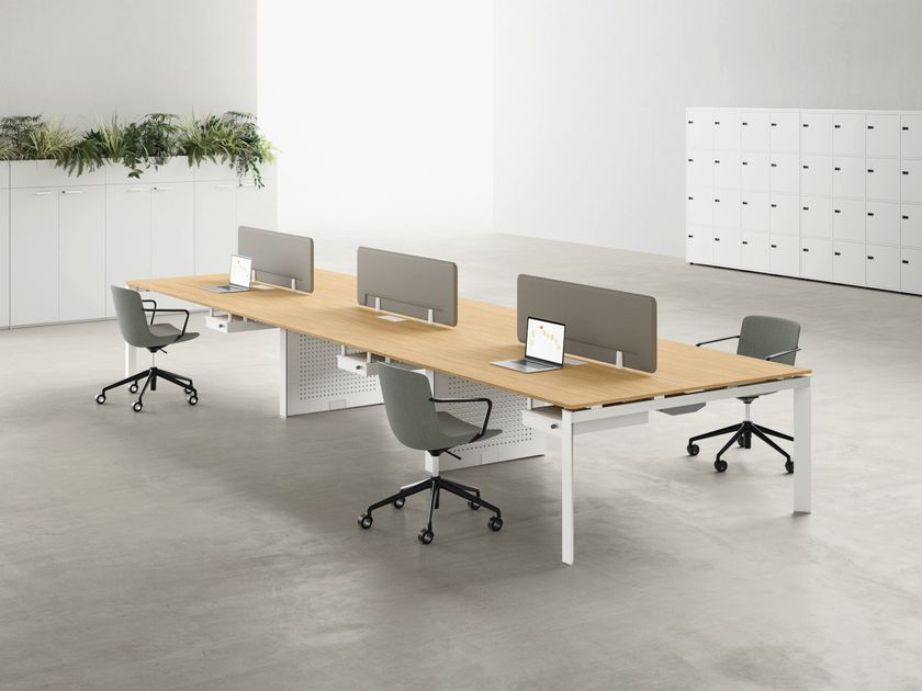 ENTITY Escritorio de oficina modular en melamina y metal By DVO ...
