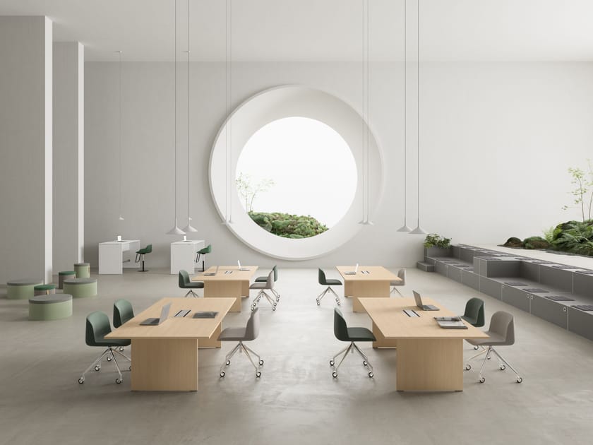 TREKO Rectangular melamine meeting table By DVO | design Antonio Morello