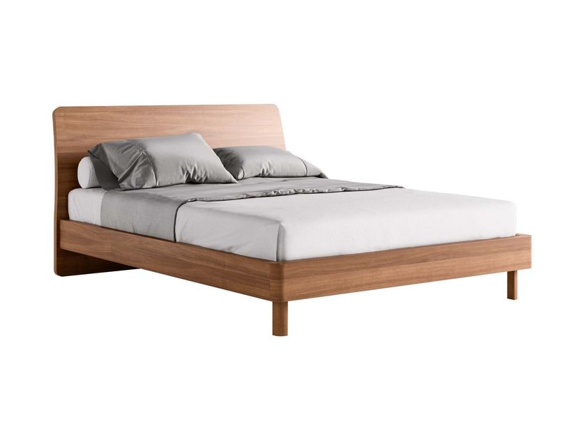 Walnut double bed DWAYNE By JESSE