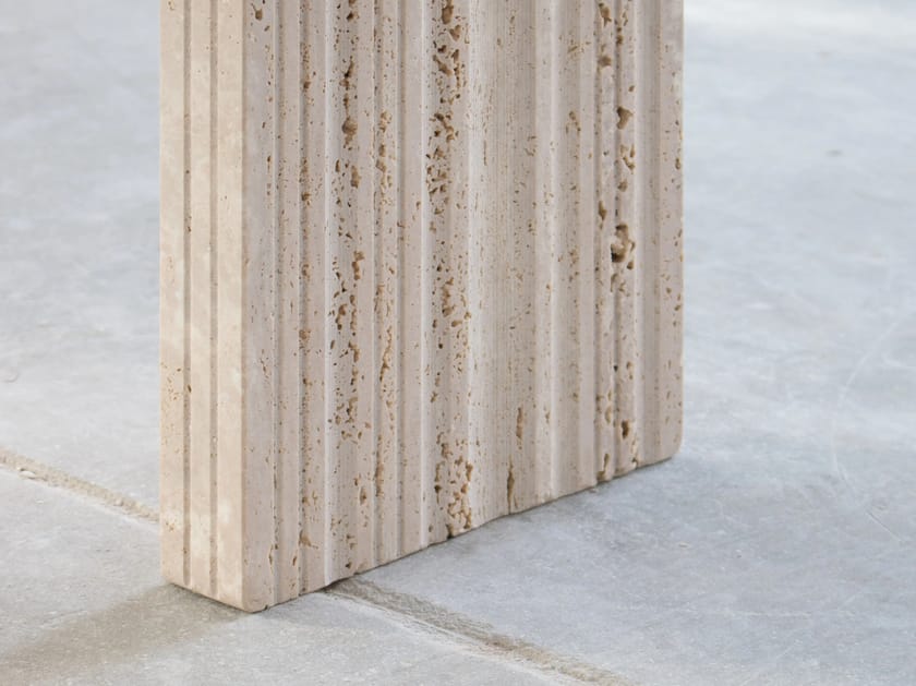 PURE Rectangular travertine console table By Davani | design Melanie Murata