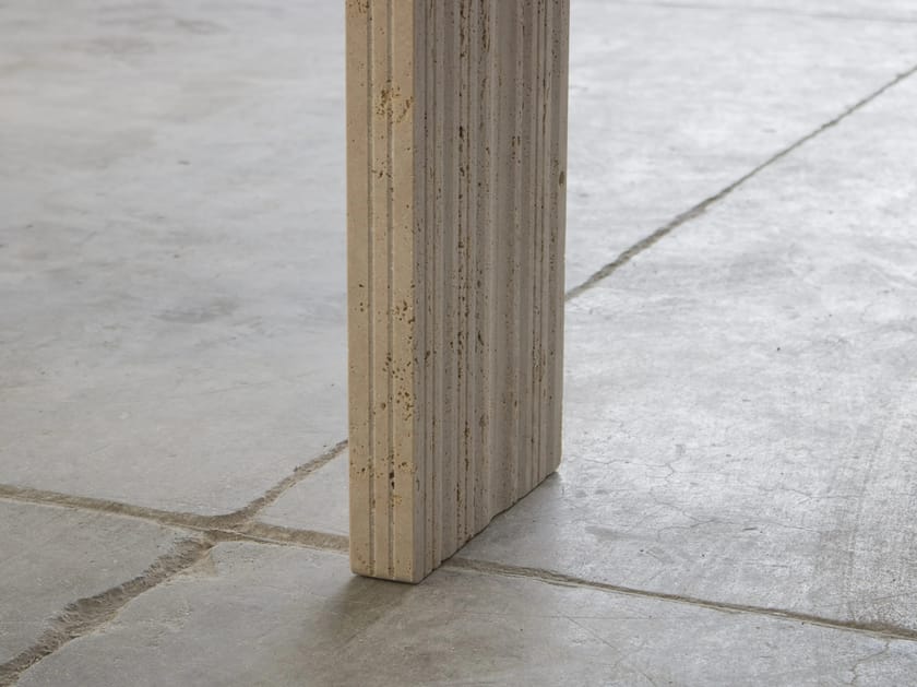 PURE Rectangular travertine console table By Davani | design Melanie Murata