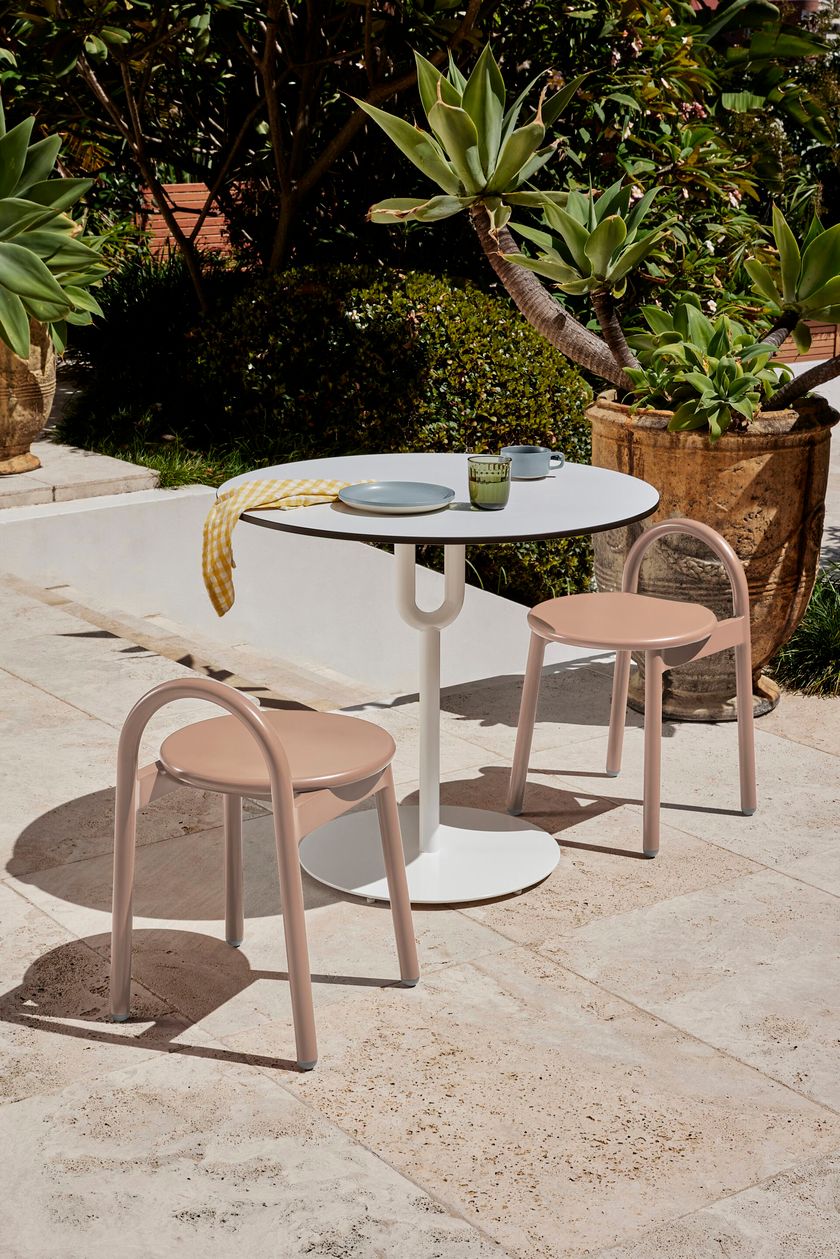 BOBBY Low powder coated steel stool By DesignByThem | design Daniel Tucker
