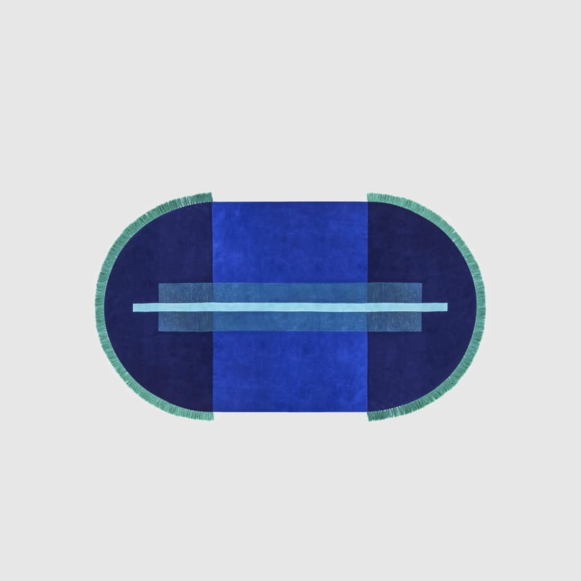 OVERLAY PILL BLUE Rug By DesignByThem