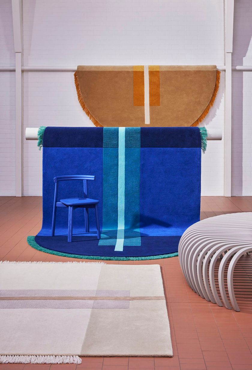 OVERLAY PILL BLUE Rug By DesignByThem