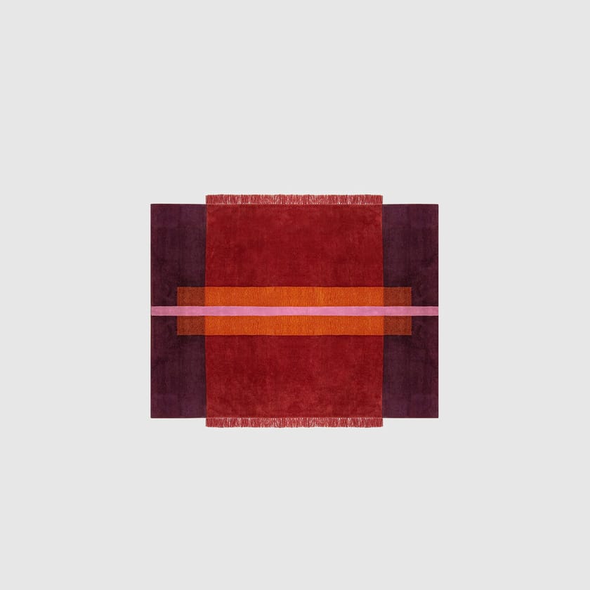 OVERLAY RECTANGLE BURGUNDY Rug By DesignByThem