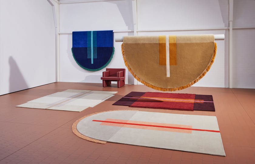 OVERLAY RECTANGLE BURGUNDY Rug By DesignByThem