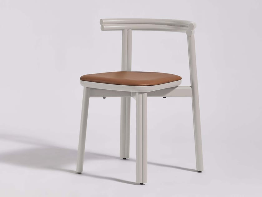 TWILL Stackable powder coated aluminium chair with integrated cushion ...