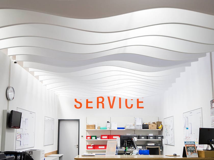 Basotect® acoustic baffles Designed acoustic baffle connected curve By ...