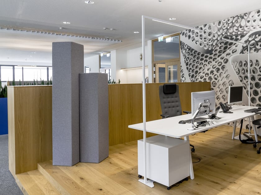 Sound absorbing free standing Basotect® workstation screen Designed ...