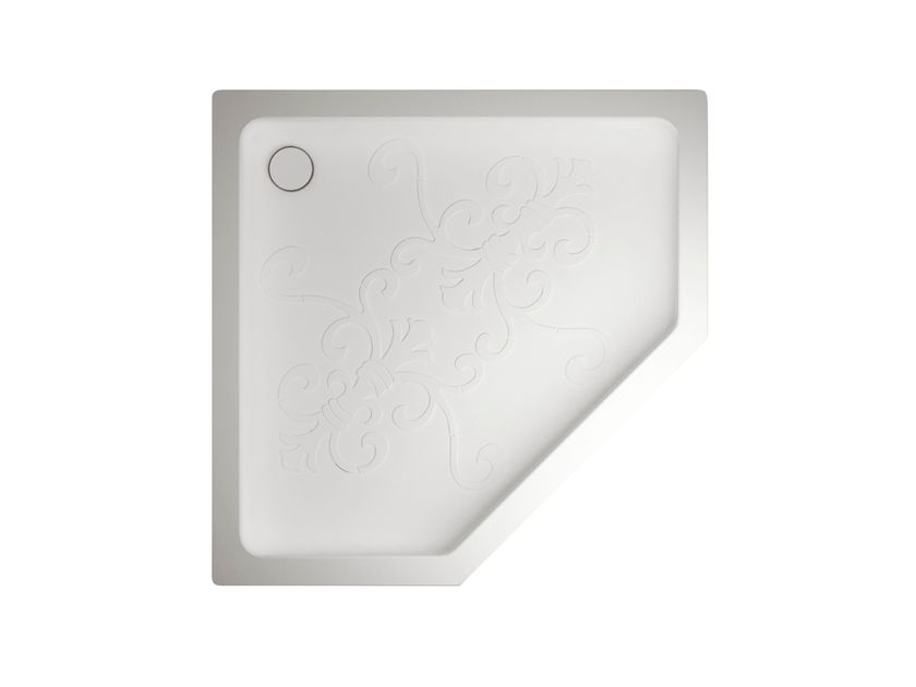 ARABESQUE PENTA Corner anti-slip acrylic shower tray By Devon&Devon