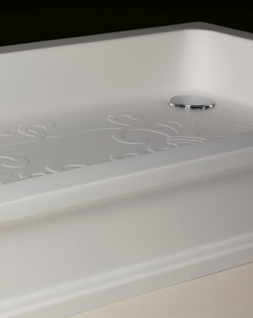 ARABESQUE Receveur de douche anti-glisse rectangulaire en White Tec By Devon&Devon