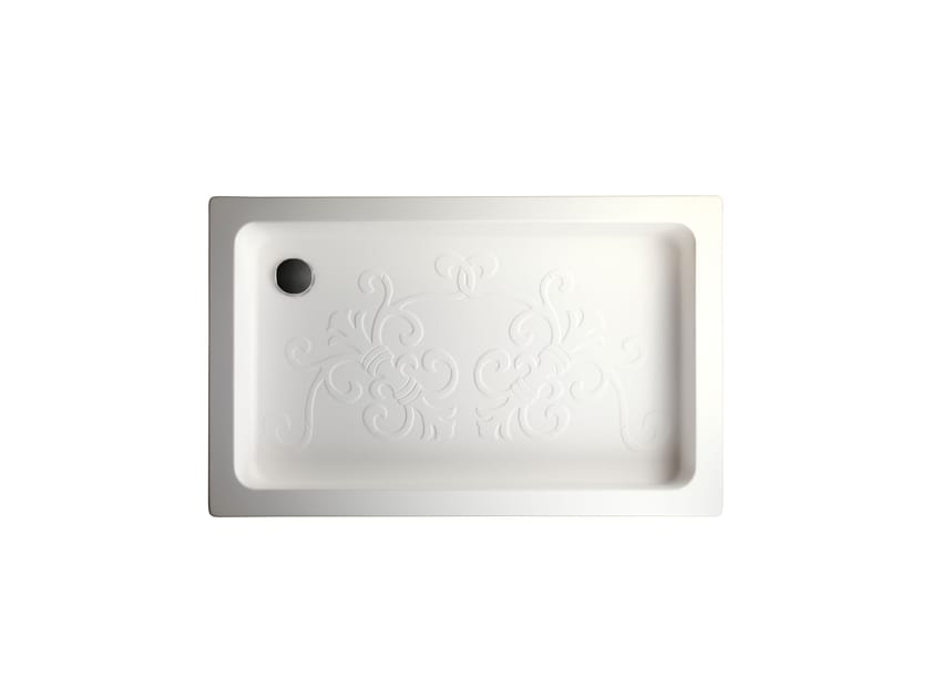 ARABESQUE Receveur de douche anti-glisse rectangulaire en White Tec By Devon&Devon
