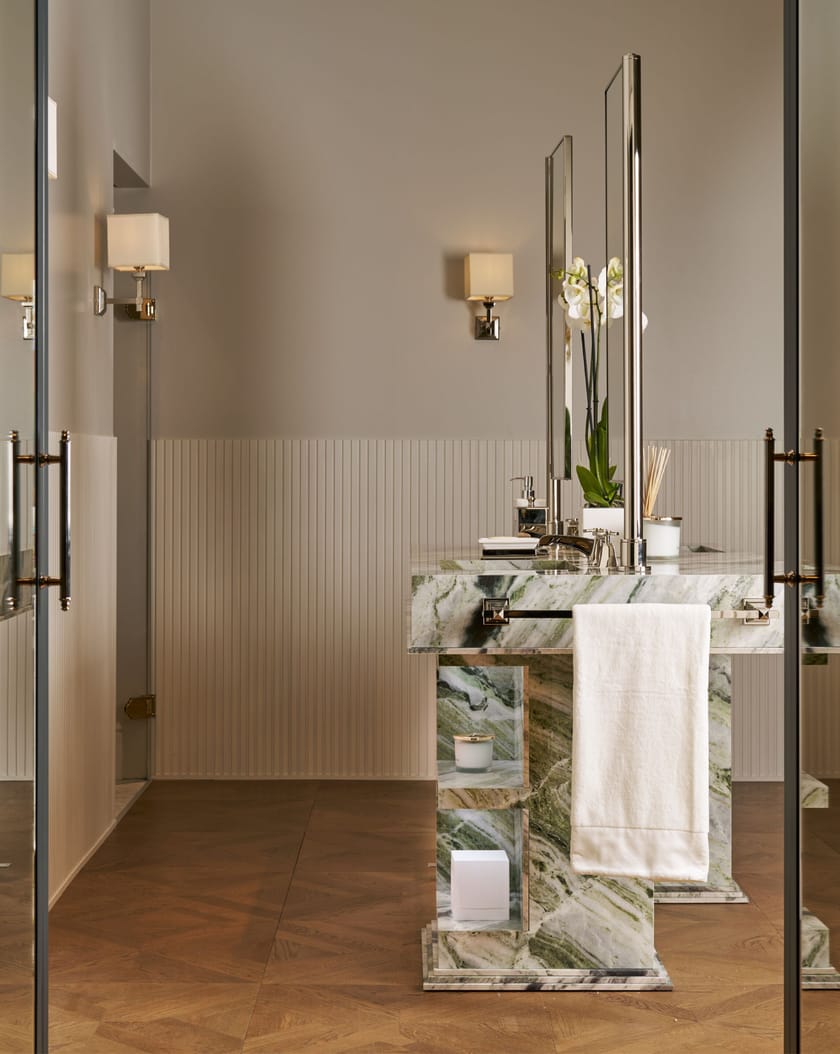 MY LOVE WATER VANITY MASTER Double vanity unit with integrated washbasin By Devon&Devon