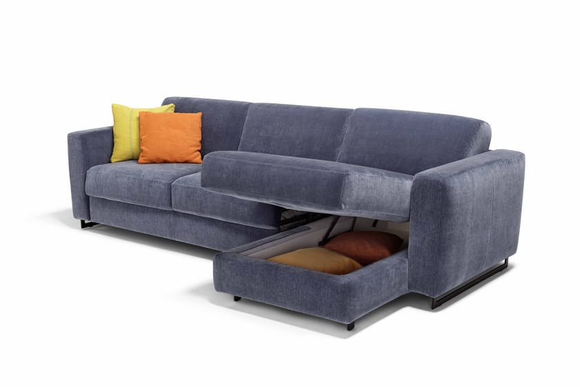 MODULAR STANDARD Double fabric sofa bed with chaise longue By Dienne Salotti