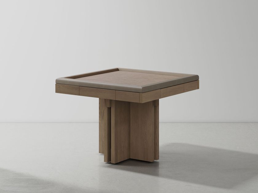 DINH Square oak Mahjong card table By District Eight
