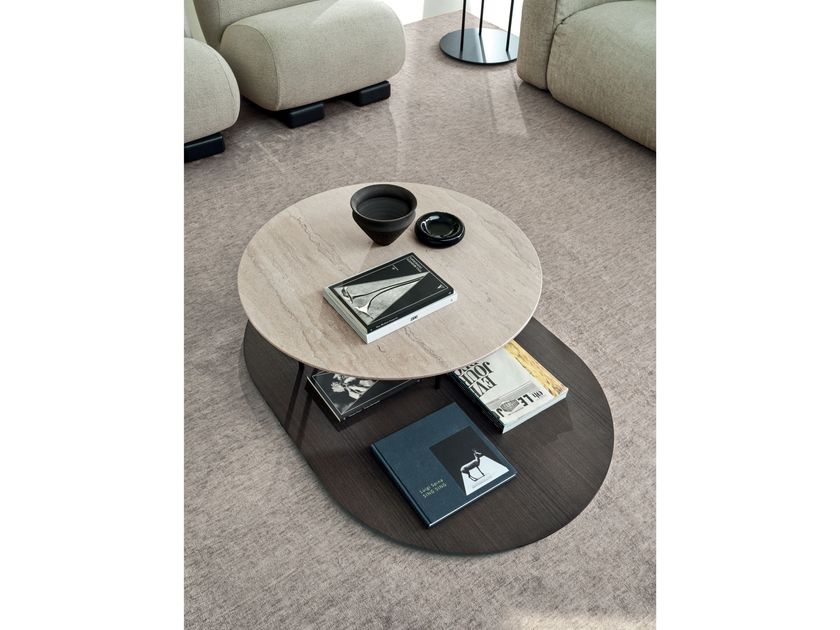 STAKER Oval marble central coffee table By Ditre Italia