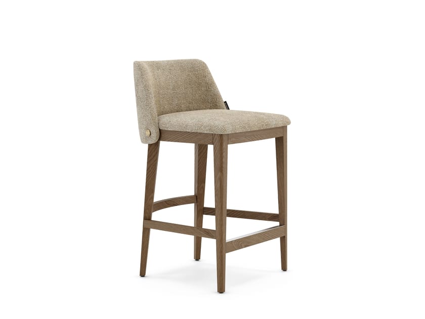 LOUISE Upholstered fabric kitchen stool By Domkapa