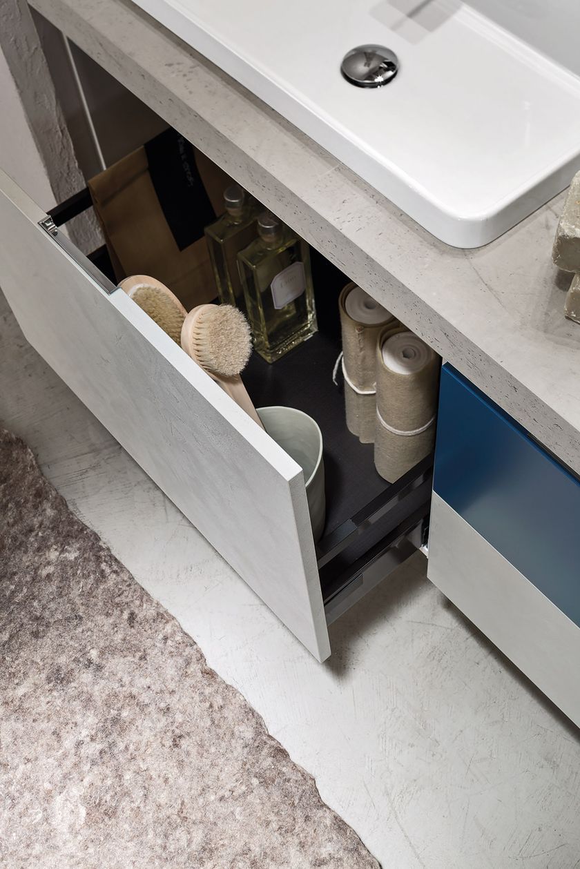 E.GÒ Single wooden vanity unit with drawers By Arcom