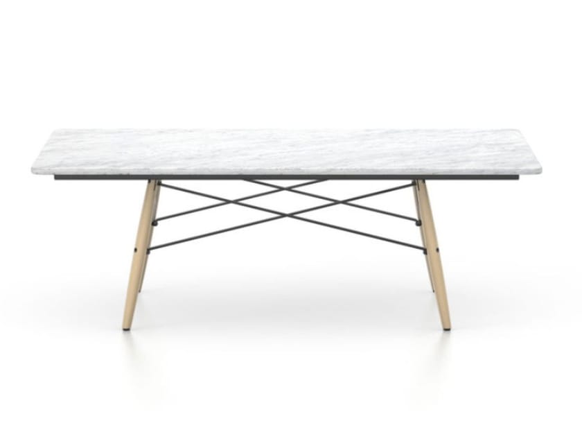 EAMES COFFEE TABLES Rectangular Carrara marble coffee table By Vitra | design Charles & Ray Eames