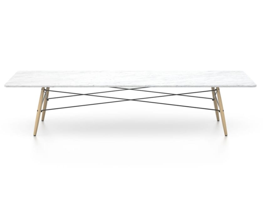 EAMES COFFEE TABLES Rectangular Carrara marble coffee table By Vitra | design Charles & Ray Eames