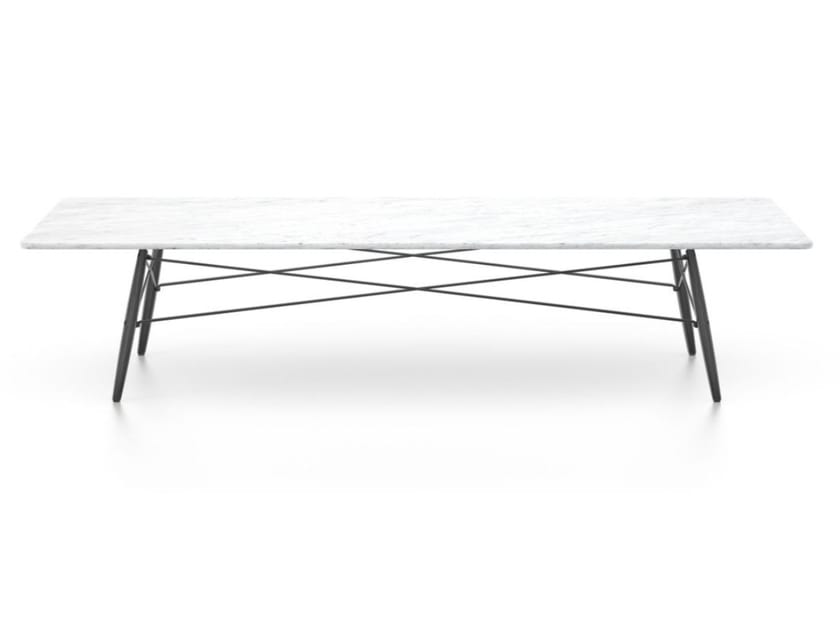 EAMES COFFEE TABLES Rectangular Carrara marble coffee table By Vitra | design Charles & Ray Eames