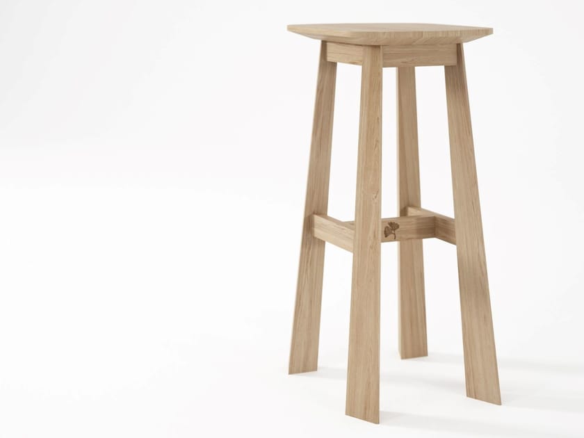 EAST Rectangular solid wood counter stool with footrest By KARPENTER ...
