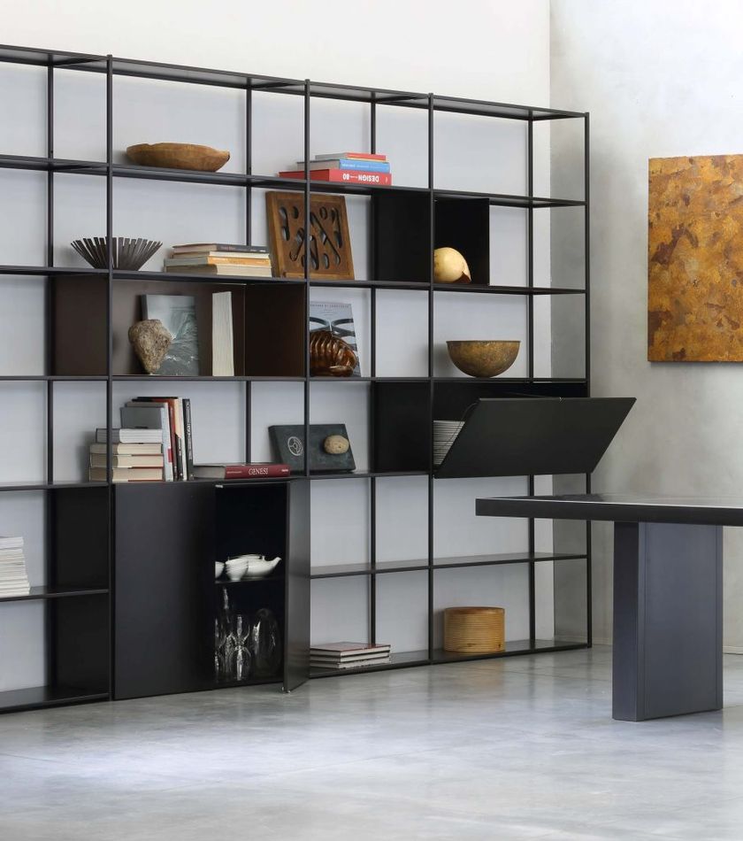 EASY IRONY | Bookcase Painted metal bookcase By Zeus | design Maurizio ...
